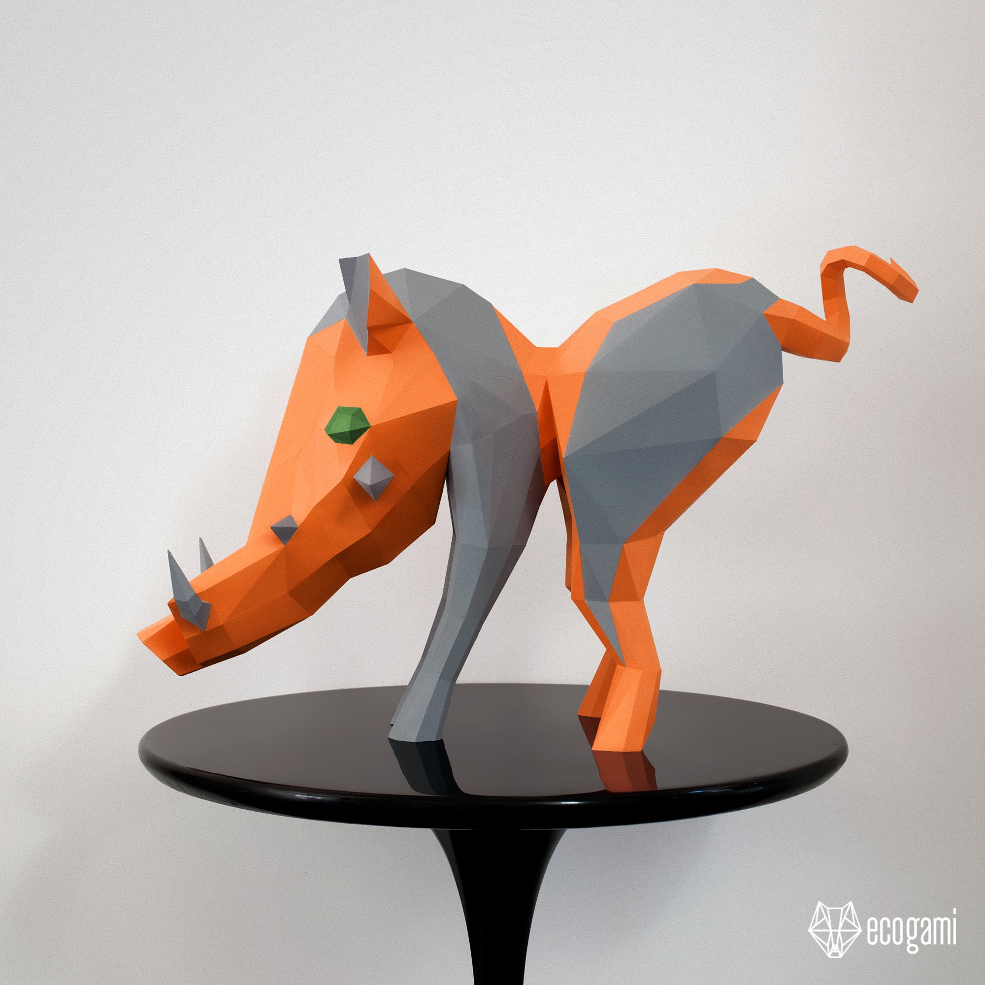 Wild Pig Papercraft Sculpture Printable 3D Puzzle Papercraft | Etsy