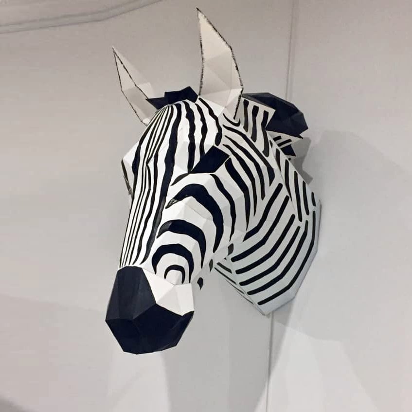 Horse Papercraft PDF, DIY Animal Head Wall Trophy, Low Poly 3D ...