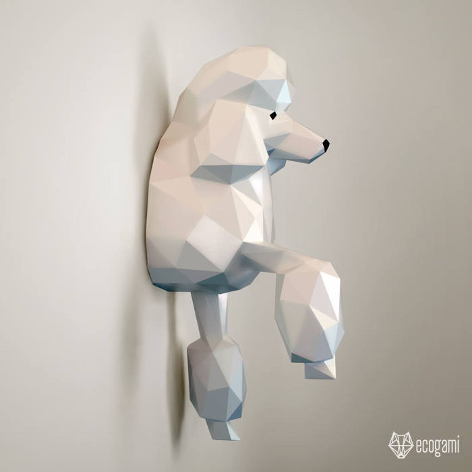 Poodle Papercraft Sculpture, Printable 3D Puzzle, Papercraft Pdf ...