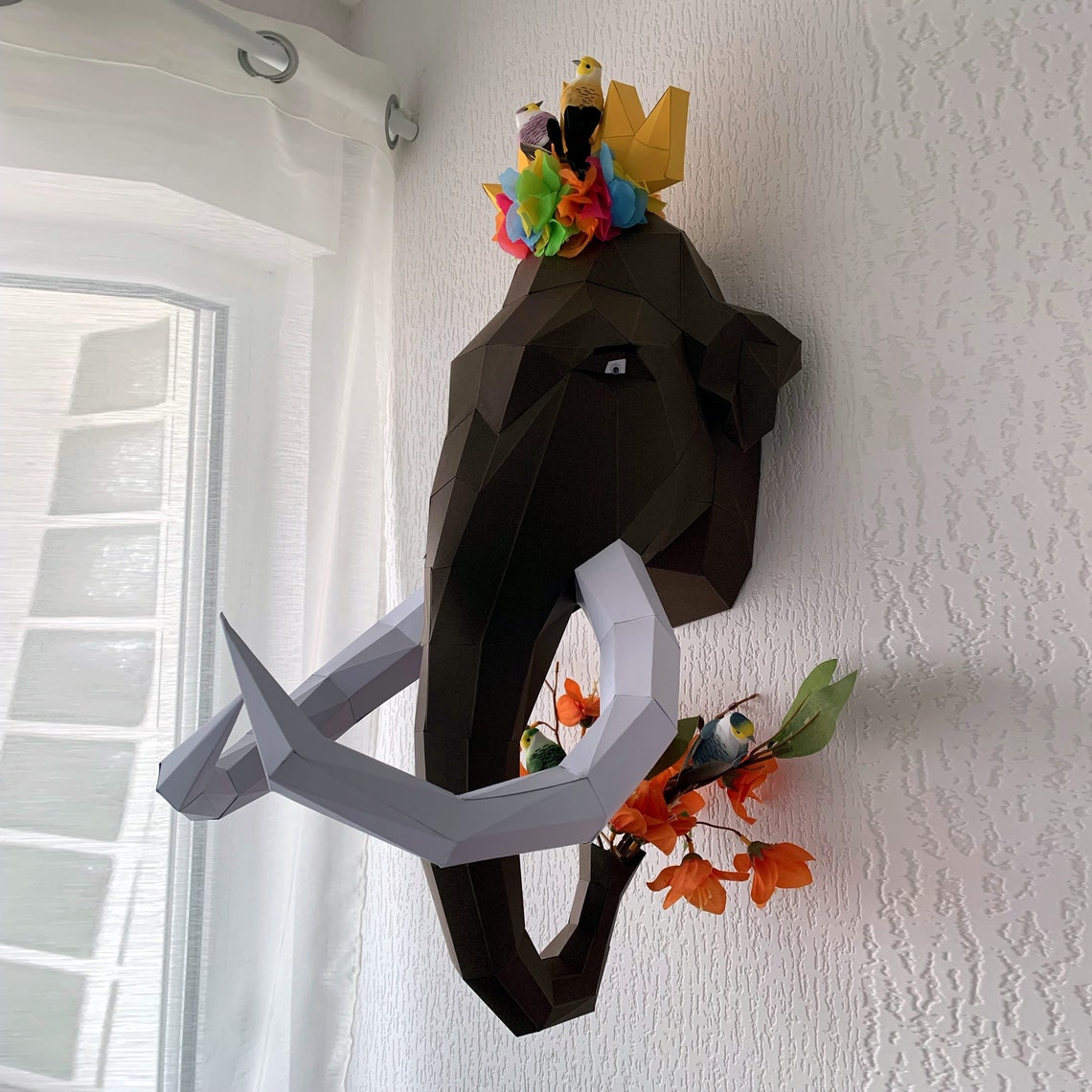 Mammoth Head Papercraft Sculpture, Printable 3D Puzzle, Papercraft Pdf ...
