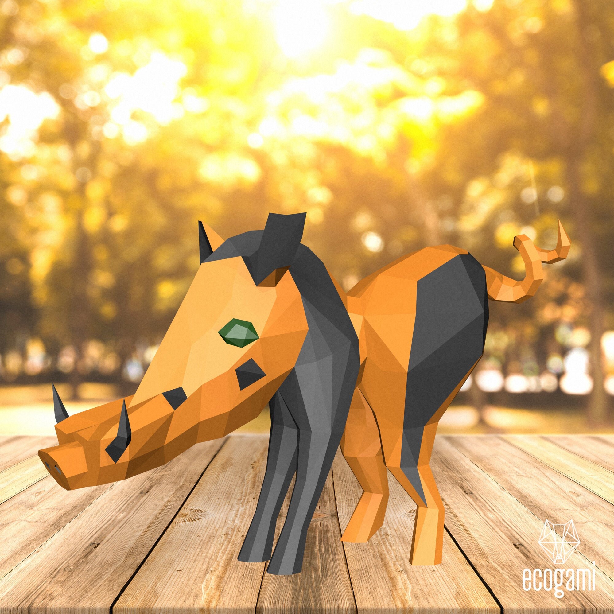 Wild Pig Papercraft Sculpture Printable 3D Puzzle Papercraft | Etsy