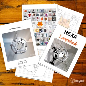 Modern Paper Lamp Shade, Printable Lampshade HEXA, Papercraft Pdf ...