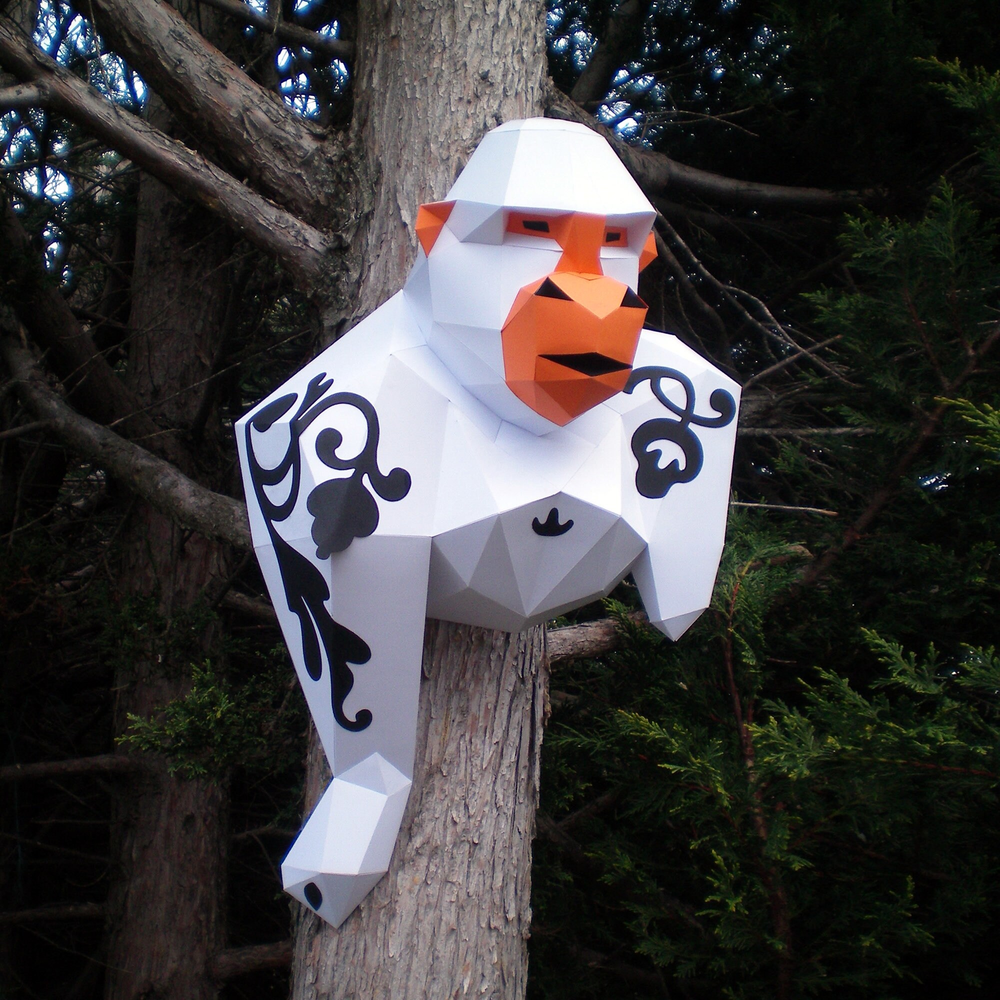 Gorilla Papercraft Sculpture, Printable 3D Puzzle, Papercraft Pdf ...