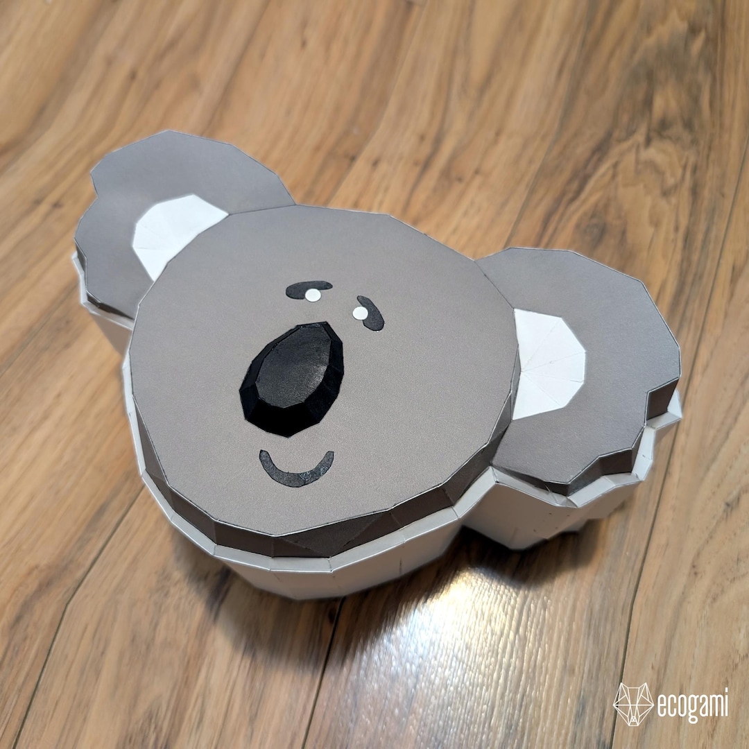 KOALA BOX PAPERCRAFT | Diy Koala Box | Pdf Koala Box Template ...