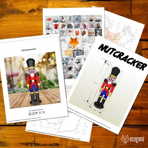 Nutcracker Papercraft PDF, DIY 3D Christmas Paper Sculpture, Low Poly ...