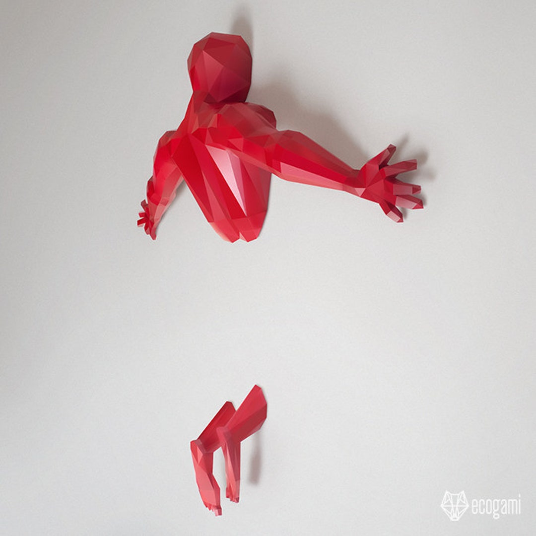 Falling Man Papercraft Sculpture, Printable 3D Puzzle, Papercraft Pdf ...