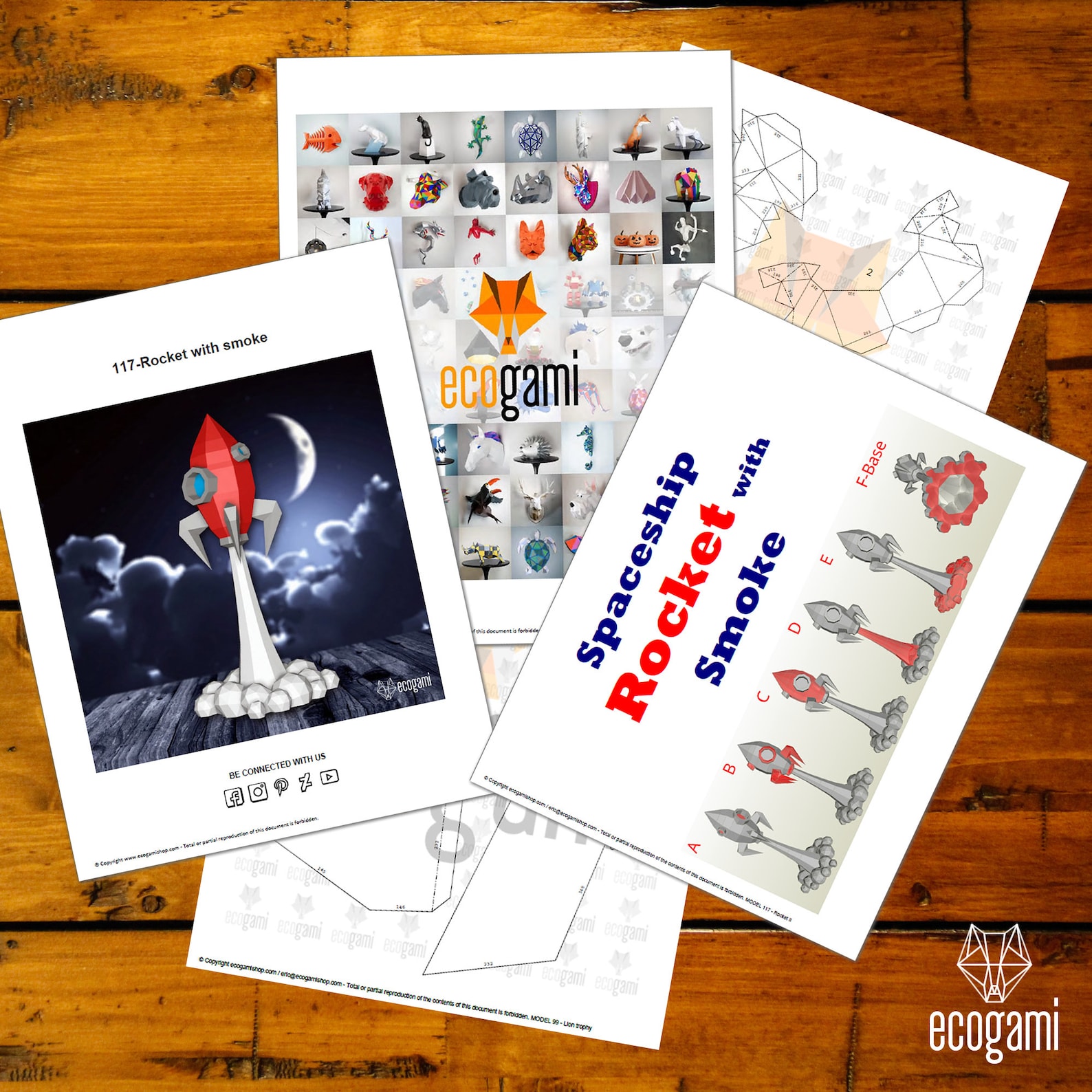 Rocket Launching Papercraft Sculpture, Printable 3D Puzzle, Papercraft ...