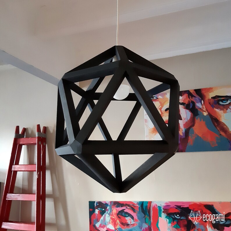 Geometric paper lamp shade printable lampshade PRISMA | Etsy
