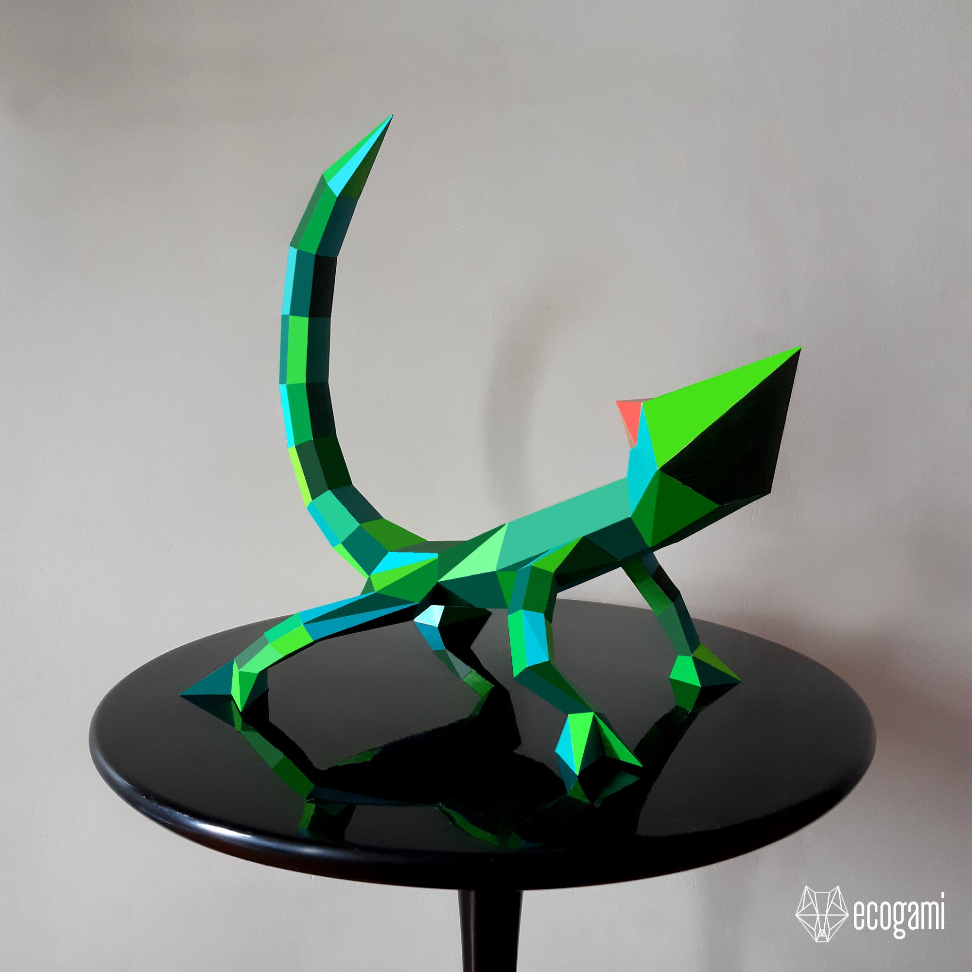 Lizard Papercraft PDF, DIY 3D Paper Sculpture, Low Poly Printable ...