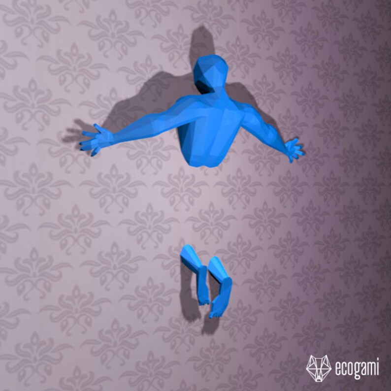 Falling Man Papercraft Sculpture, Printable 3D Puzzle, Papercraft Pdf ...