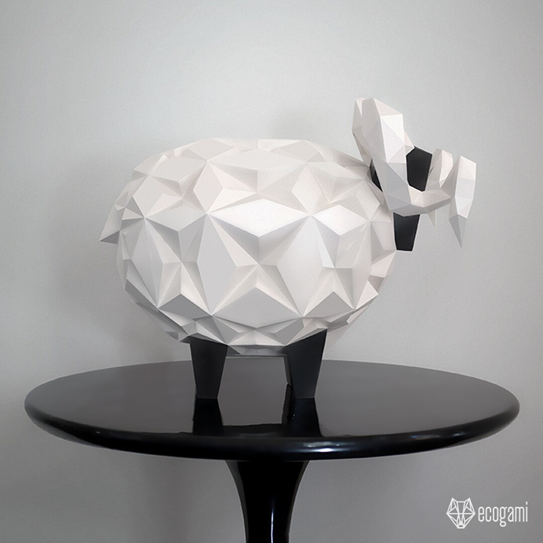 Sheep Papercraft Sculpture, Printable 3D Puzzle, Papercraft Pdf ...