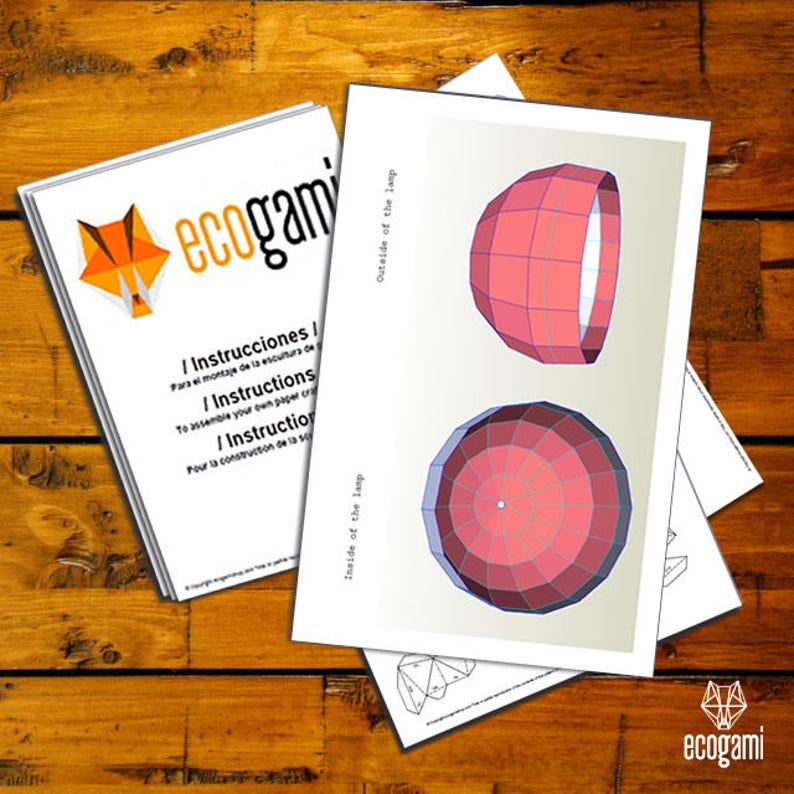 Hanging Paper Lamp Shade, Printable Lampshade EASY, Papercraft Pdf ...