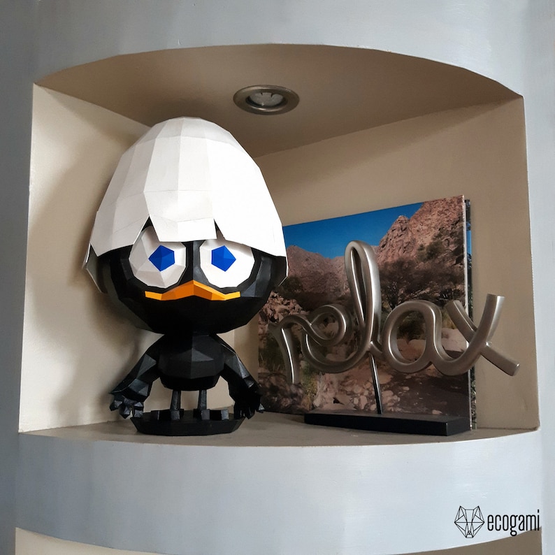 Calimero the Black Chicken Papercraft Sculpture Printable 3D - Etsy
