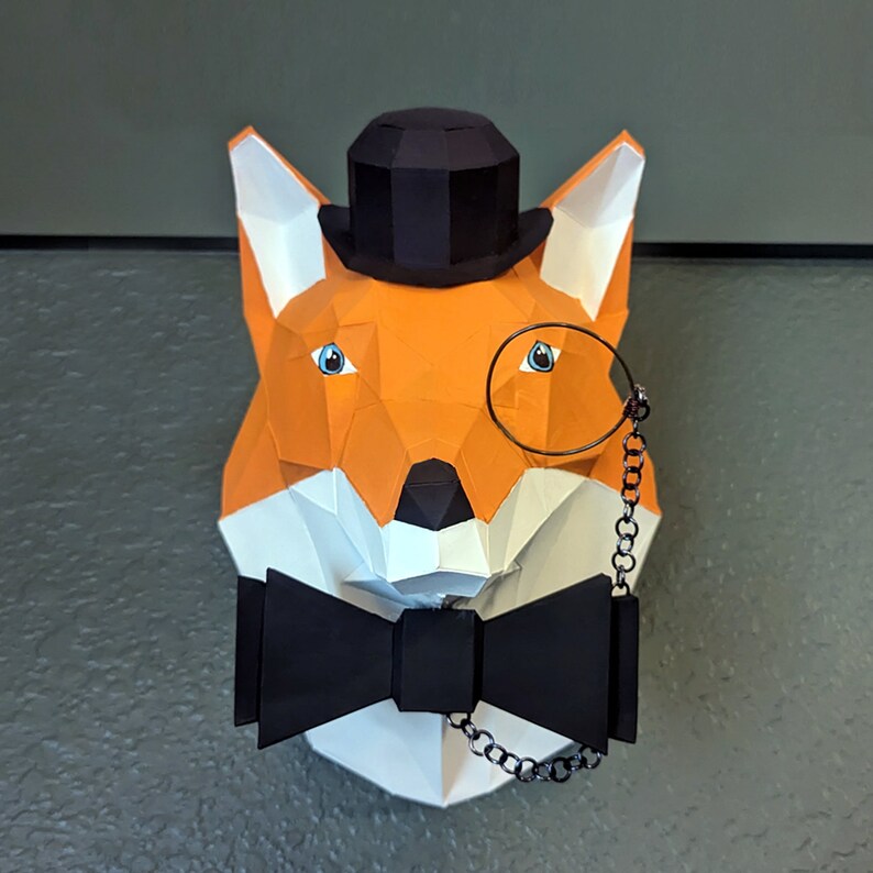 Fox Head Papercraft Sculpture Printable 3D Puzzle Papercraft - Etsy