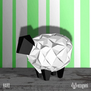 Sheep Papercraft PDF, DIY 3D Paper Sculpture, Low Poly Printable Farm ...
