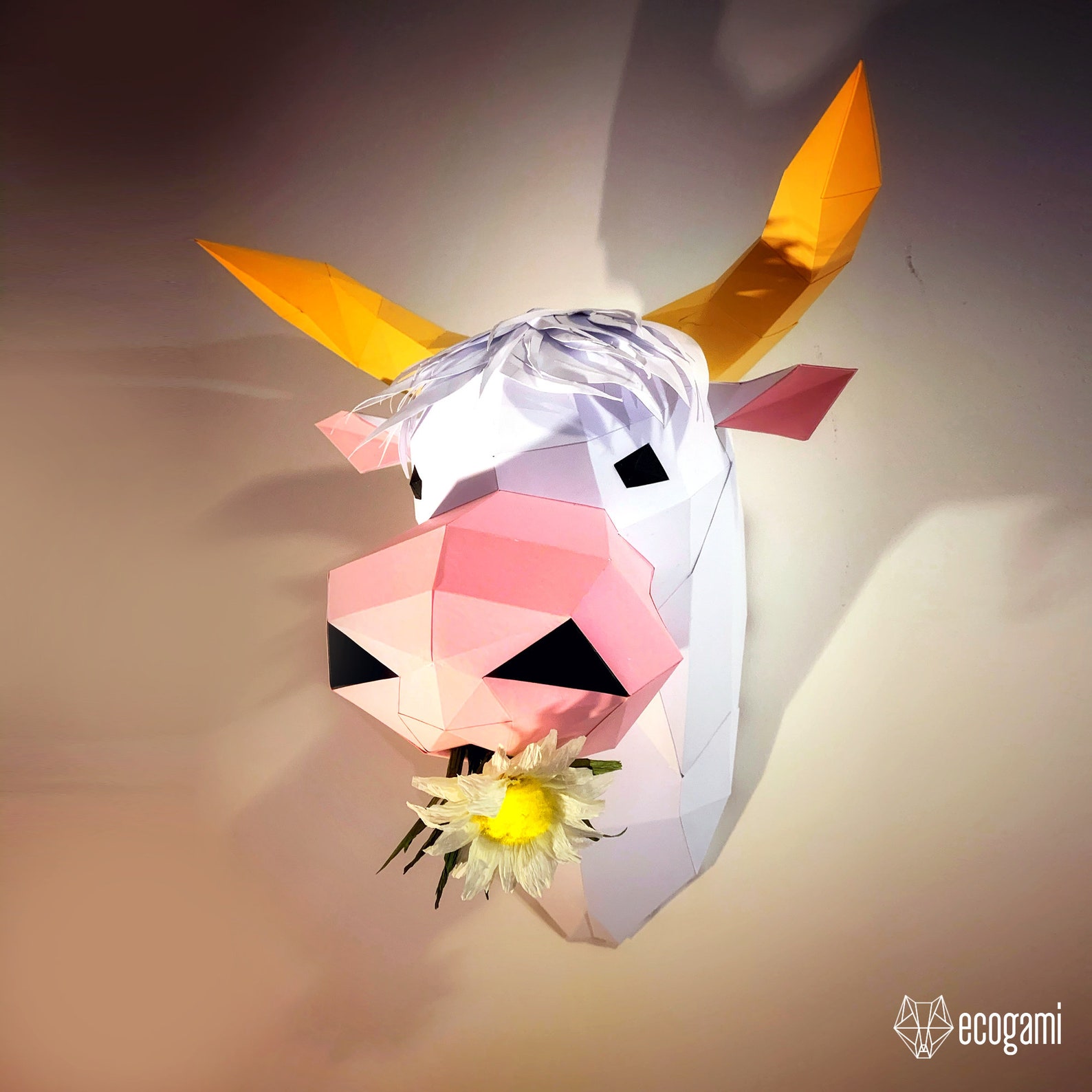 Cow Papercraft Sculpture, Printable 3D Puzzle, Papercraft Pdf Template ...