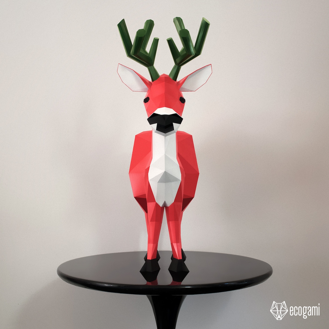 Reindeer Papercraft Sculpture Printable 3D Puzzle Papercraft - Etsy
