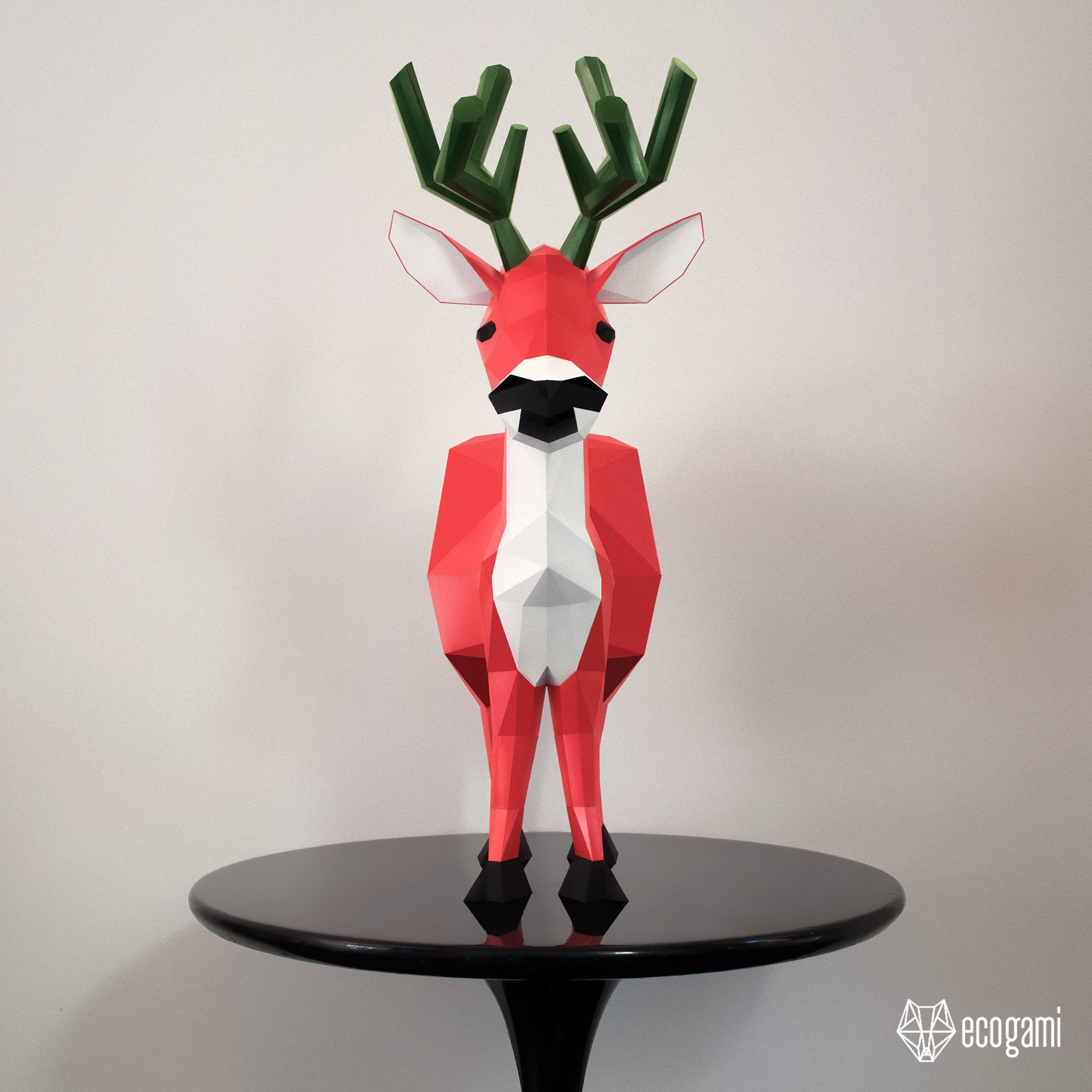 Reindeer Papercraft Sculpture, Printable 3D Puzzle, Papercraft Pdf ...