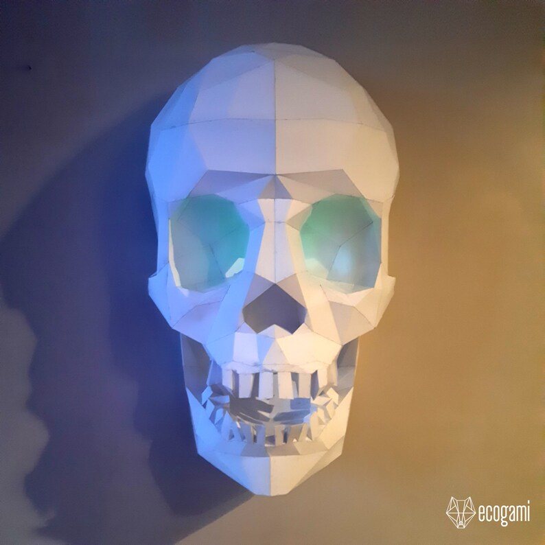 Human Skull Papercraft Sculpture Printable 3D Puzzle | Etsy