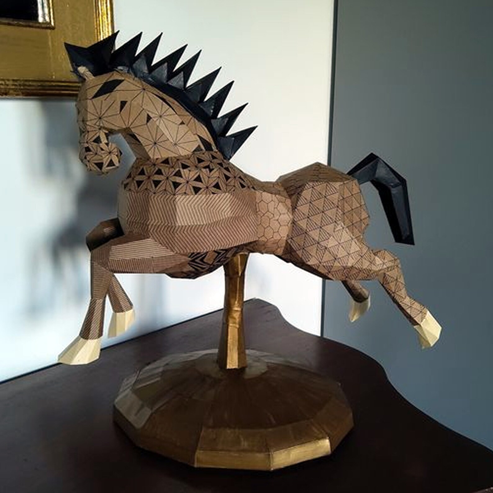 Carousel Horse Papercraft Sculpture, Printable 3D Puzzle, Papercraft ...