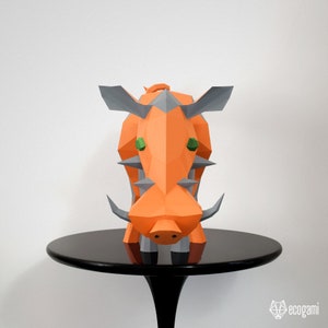 Wild Pig Papercraft Sculpture, Printable 3D Puzzle, Papercraft Pdf ...