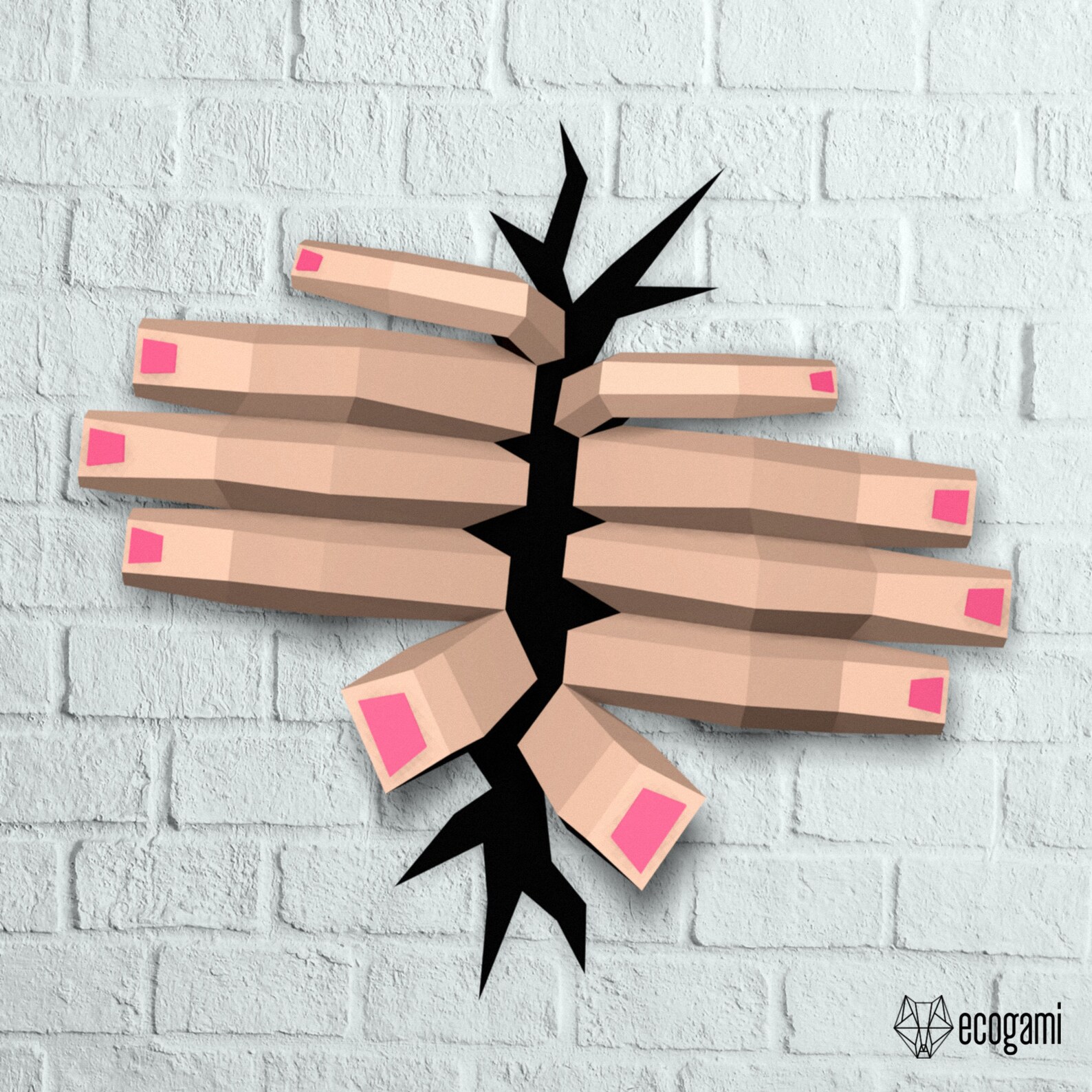 Hands Papercraft PDF, DIY Horror Wall Decor, Low Poly 3D Printable ...