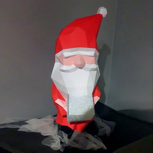 Santa Claus Papercraft Sculpture, Printable 3D Puzzle, Papercraft Pdf ...