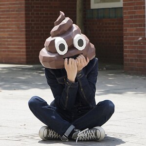 Poop Emoji Paper Face Mask Template, Printable Papercraft Pdf Template ...