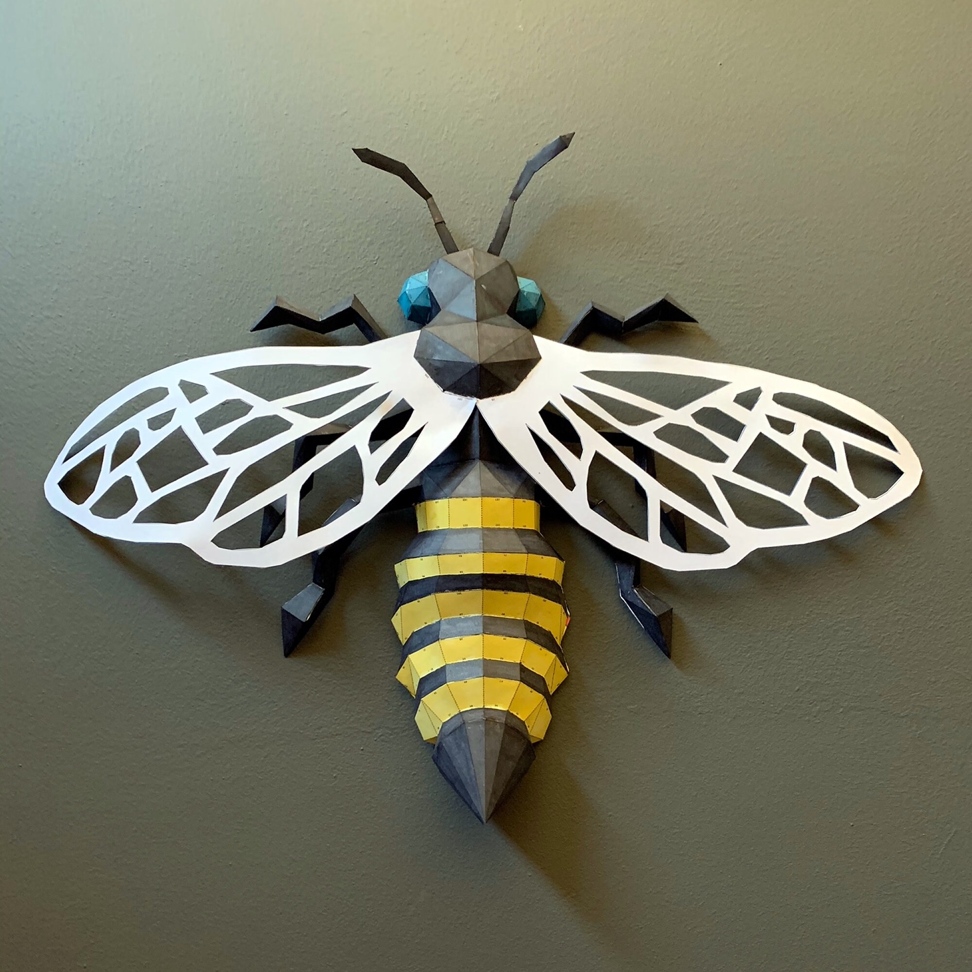 Bee Papercraft Sculpture Printable 3D Puzzle Papercraft Pdf - Etsy
