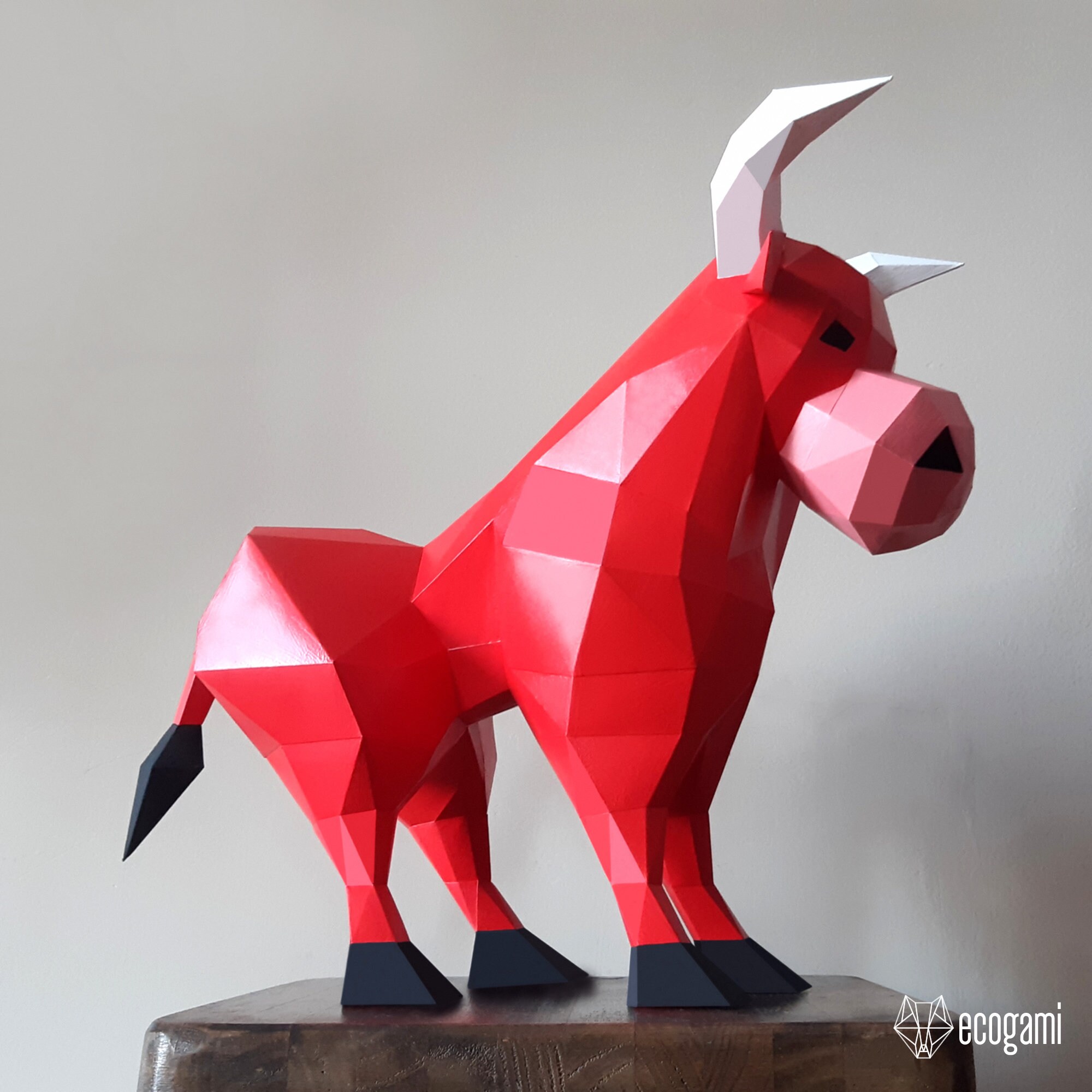 Bull Papercraft Sculpture, Printable 3D Puzzle, Papercraft Pdf Template ...
