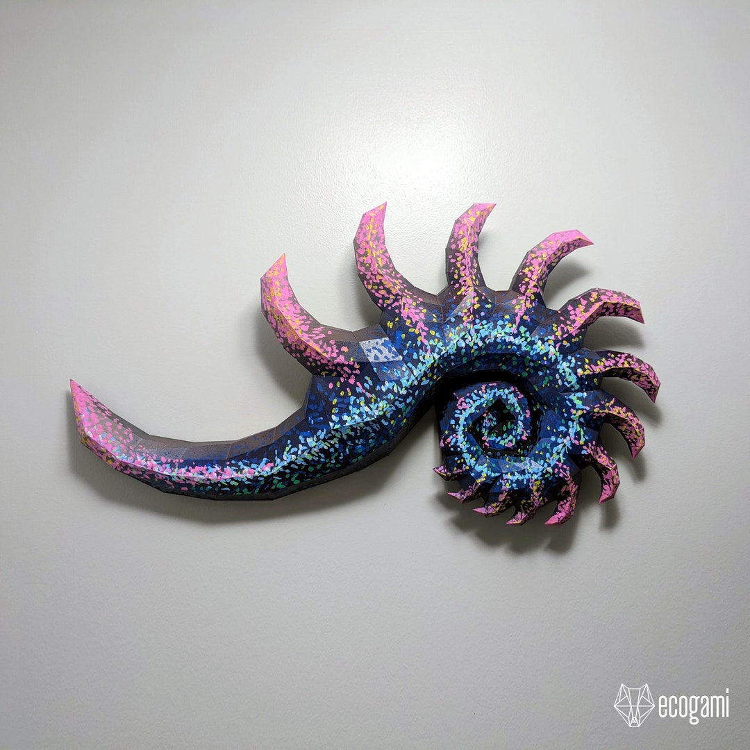 Conch Seashell Papercraft Sculpture, Printable 3D Wall Art, Papercraft ...