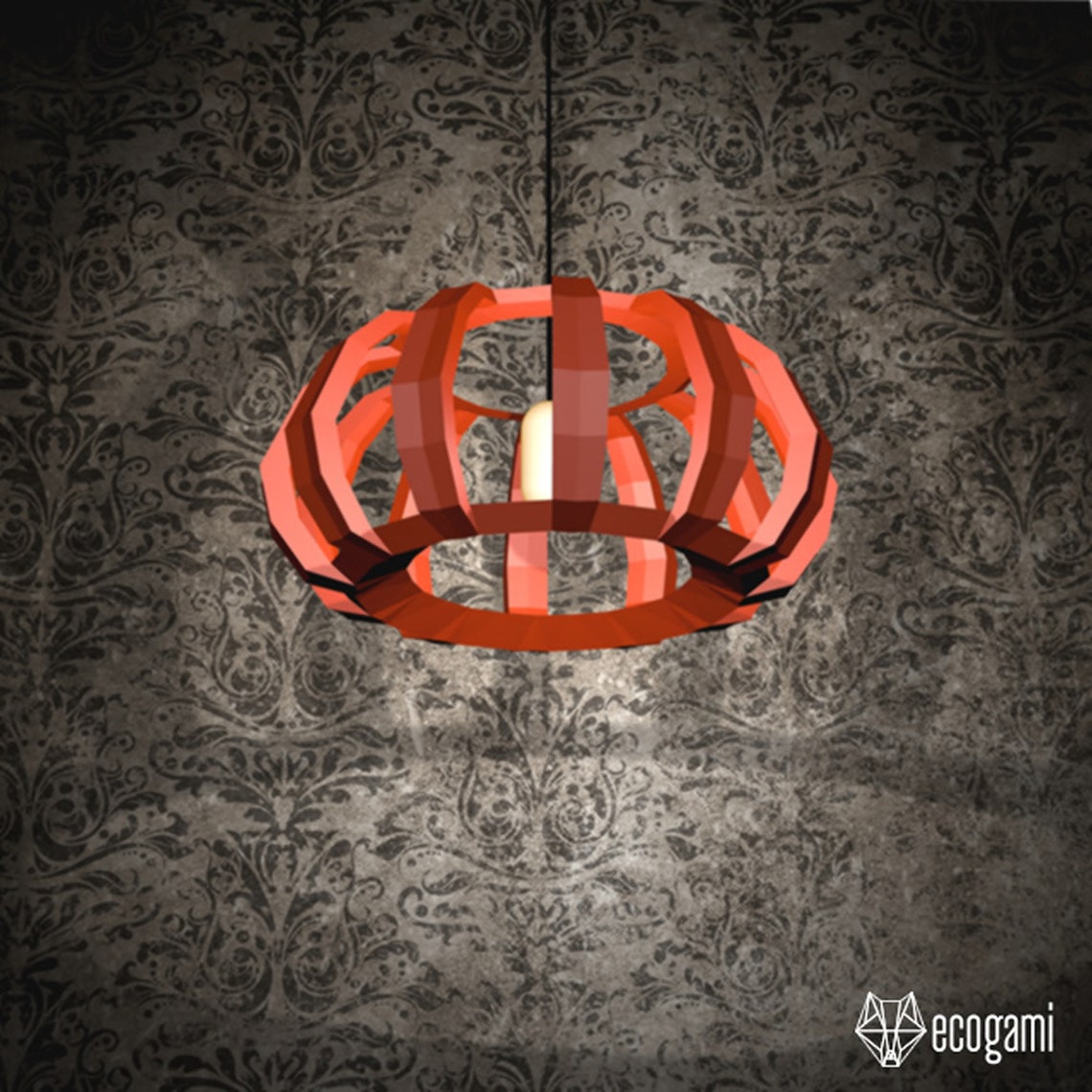 Round Paper Lamp Shade Printable Lampshade ECO Papercraft - Etsy