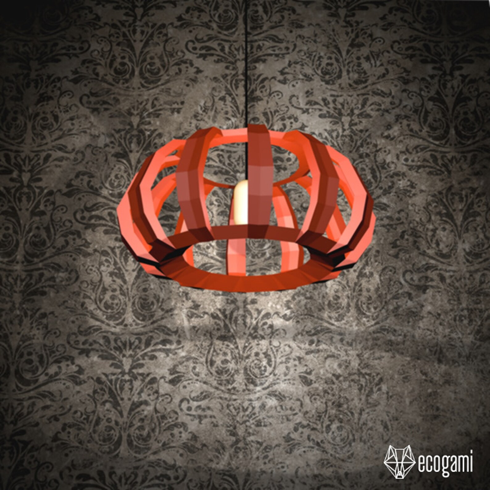 Round Paper Lamp Shade Printable Lampshade ECO Papercraft - Etsy