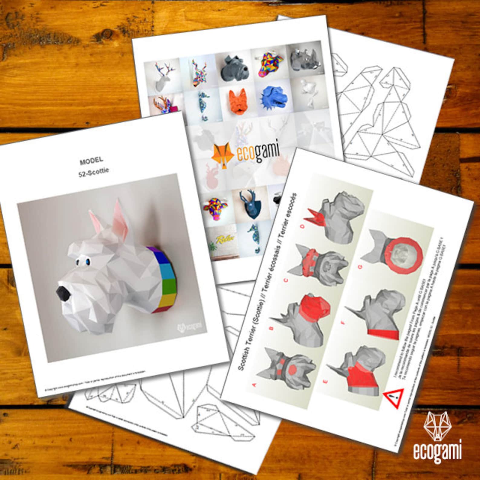 Scottie papercraft sculpture printable 3D puzzle papercraft | Etsy