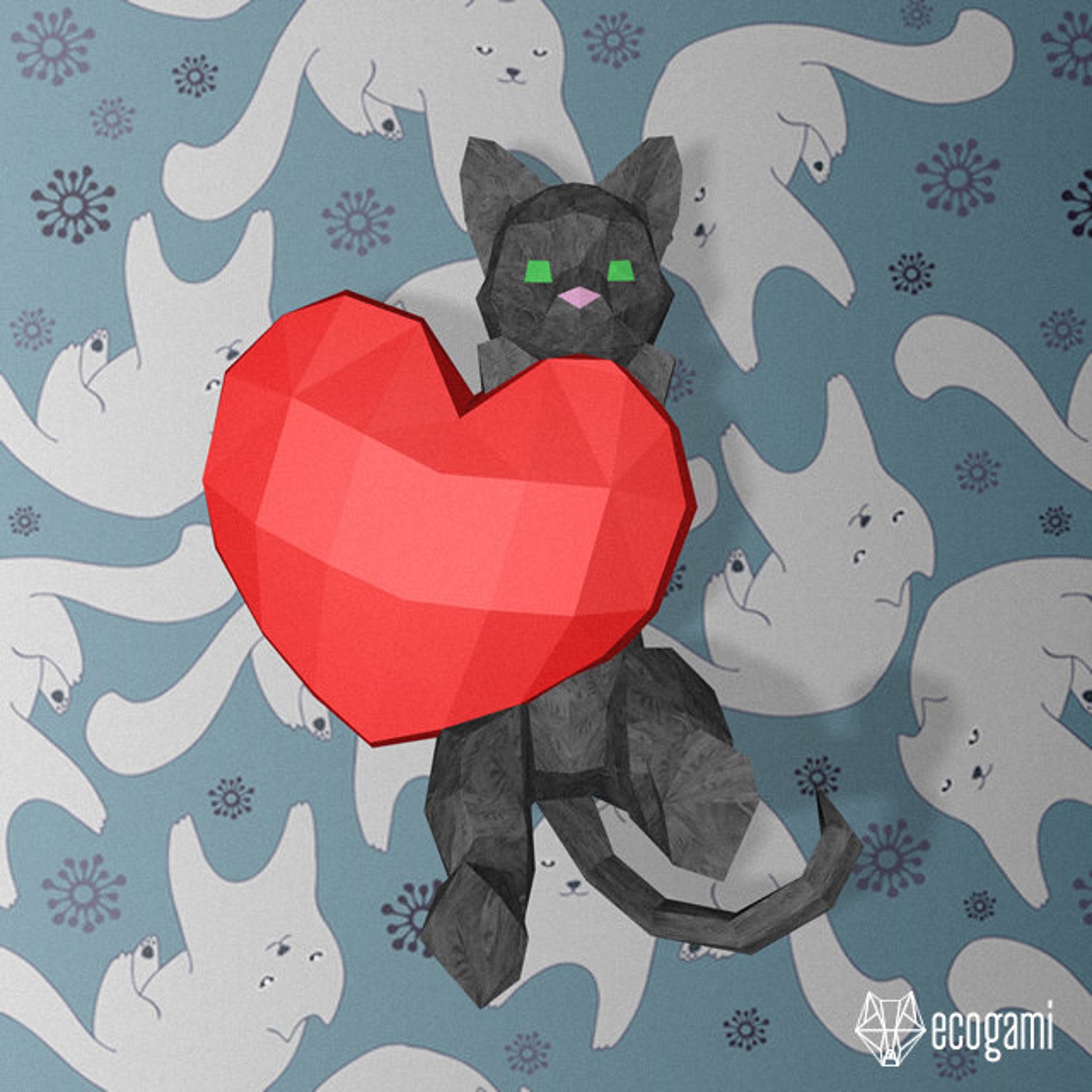 Cat Papercraft Sculpture Printable 3D Puzzle Papercraft Pdf - Etsy