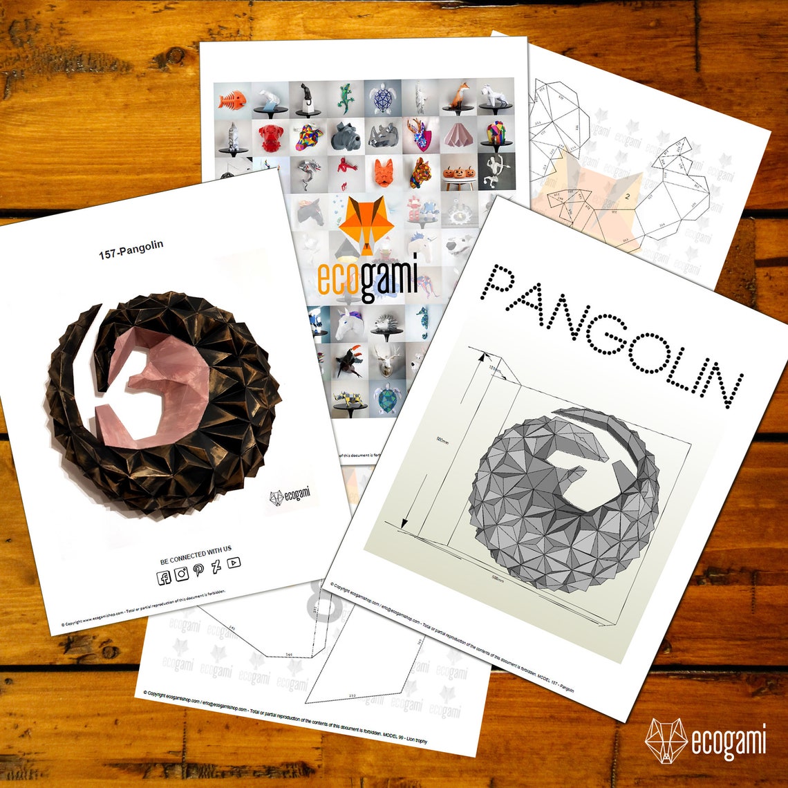 Pangolin Papercraft Sculpture Printable 3D Puzzle Papercraft - Etsy