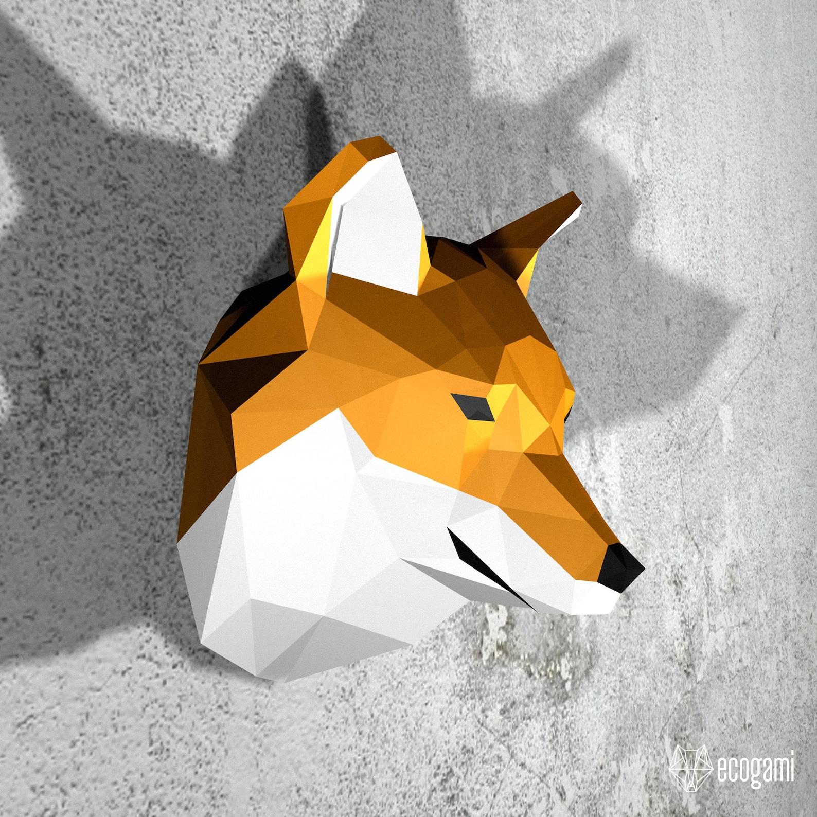 Fox Head Papercraft Sculpture, Printable 3D Puzzle, Papercraft Pdf ...