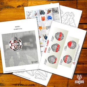 Paper Lamp Shade, Printable Lampshade Template MOD, Papercraft Pdf ...