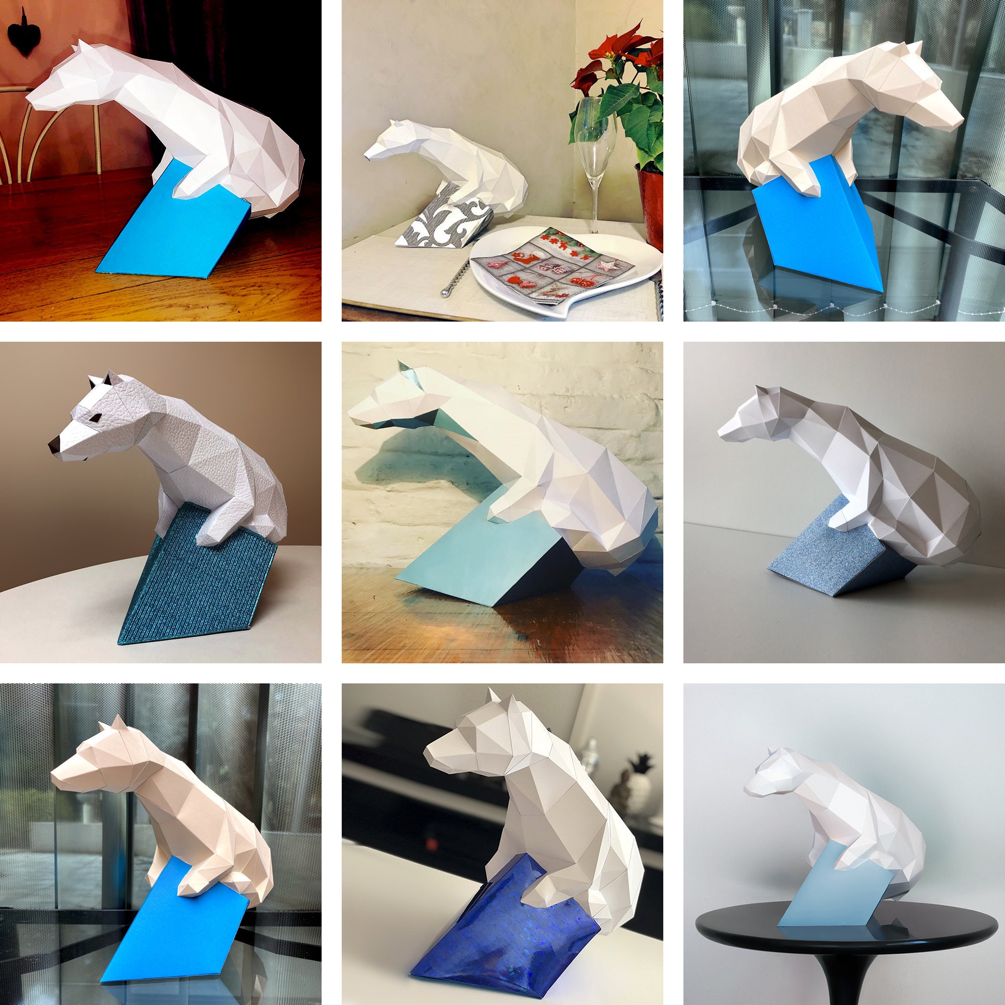 Polar Bear Sculpture Papercraft 3D Craft Kit for Adults - Etsy Canada