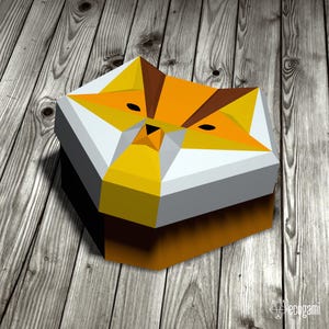 Fox Box Papercraft PDF, DIY Storage Container, Low Poly 3D Printable ...