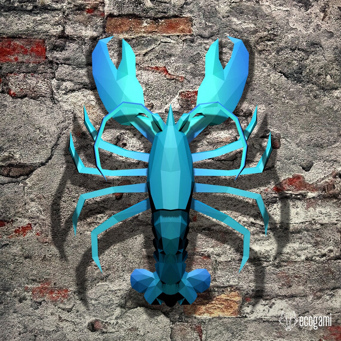 Lobster Papercraft Sculpture, Printable 3D Puzzle, Papercraft Pdf ...