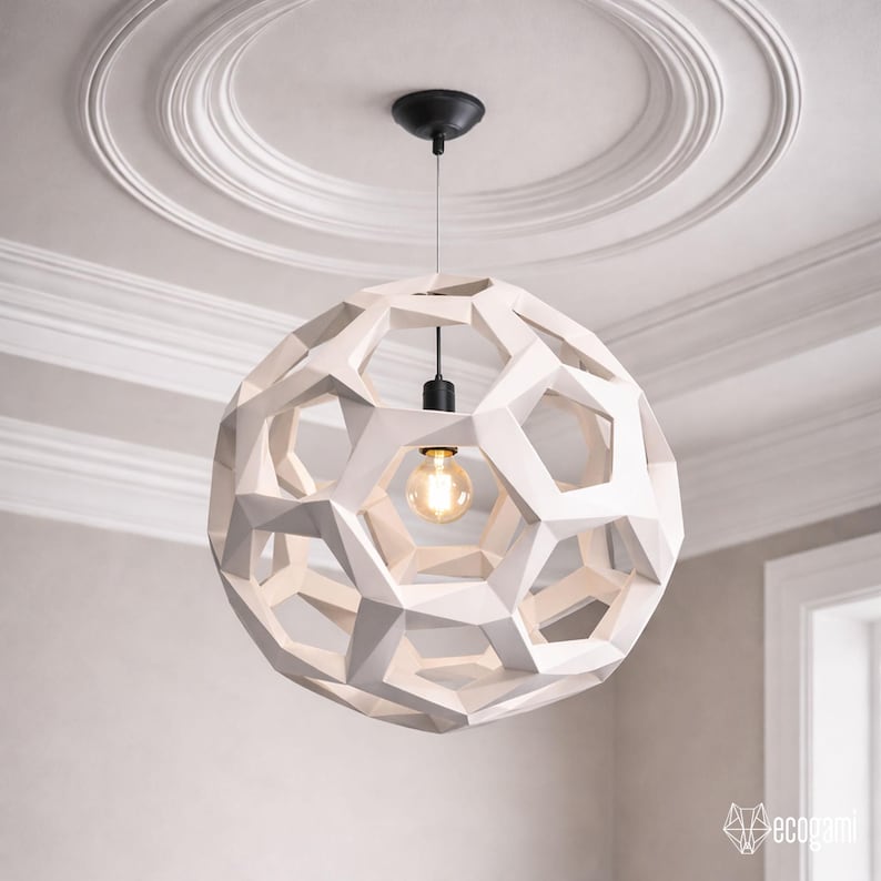 Sphere Paper Lamp Template – DIY Papercraft Lampshade PDF Pattern ...