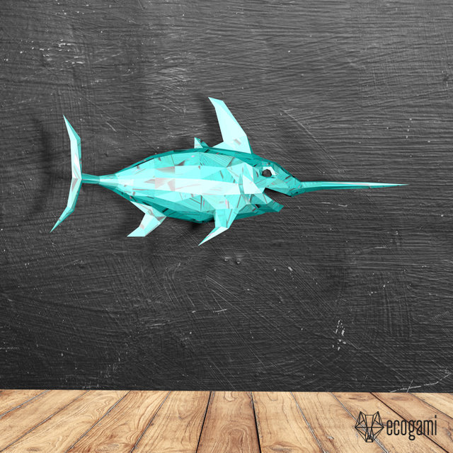 Swordfish Papercraft Sculpture, Printable 3D Puzzle, Papercraft Pdf ...