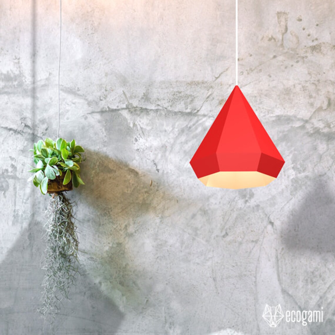 Diamond Paper Lampshade Template PDF, DIY Geometric Pendant Lamp ...