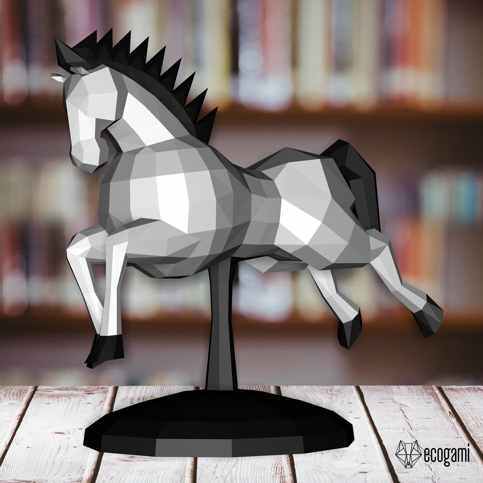 Carousel Horse Papercraft Sculpture, Printable 3D Puzzle, Papercraft ...