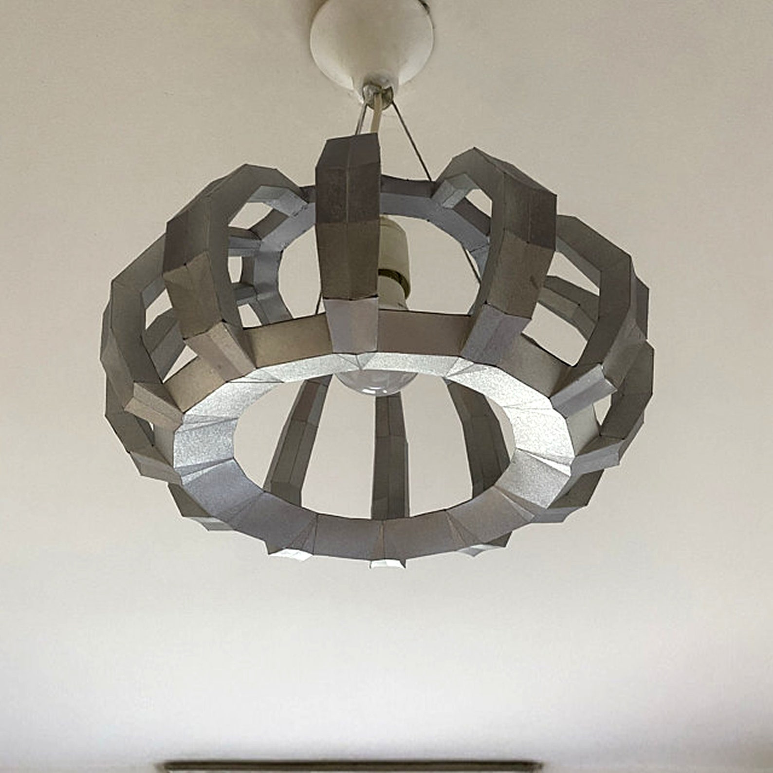 Round Paper Lamp Shade Printable Lampshade ECO Papercraft - Etsy