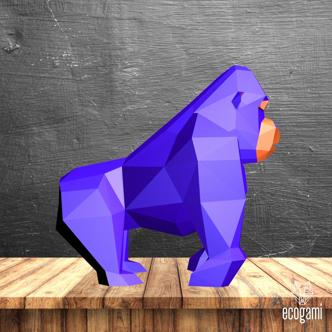 Gorilla Papercraft Sculpture, Printable 3D Puzzle, Papercraft Pdf ...