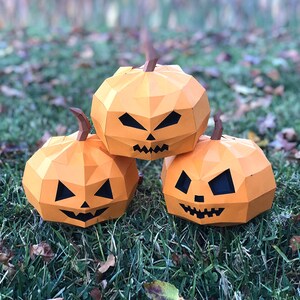 Halloween Pumpkins Papercraft Sculpture, Printable 3D Puzzle ...