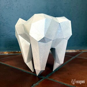 Molar Tooth Papercraft Sculpture, Printable 3D Puzzle, Papercraft Pdf ...