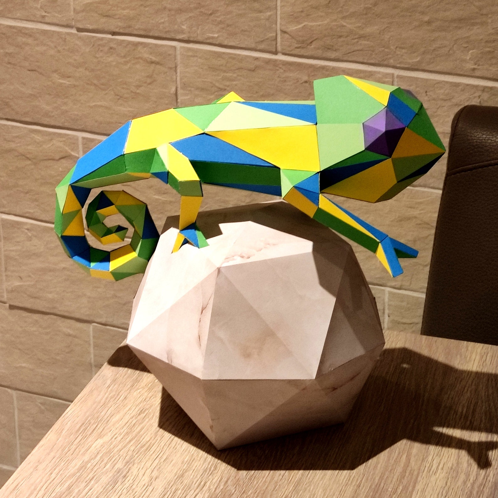 Chameleon Papercraft Sculpture Printable 3D Puzzle - Etsy